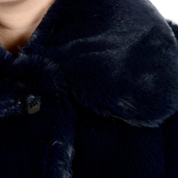 Burberry | Jackets & Coats | Burberry Women Tenbridge Dark Blue Fauxfur ...